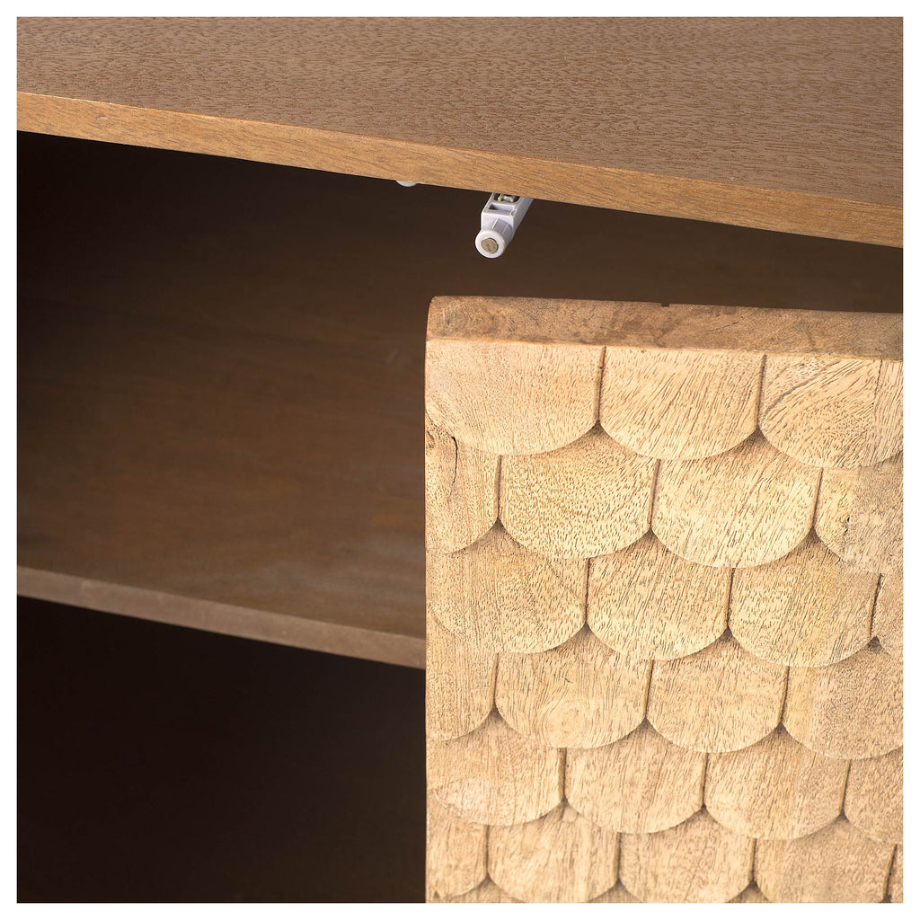 Wood Scalloped Scandinavian Modern Sideboard - CENTURIA