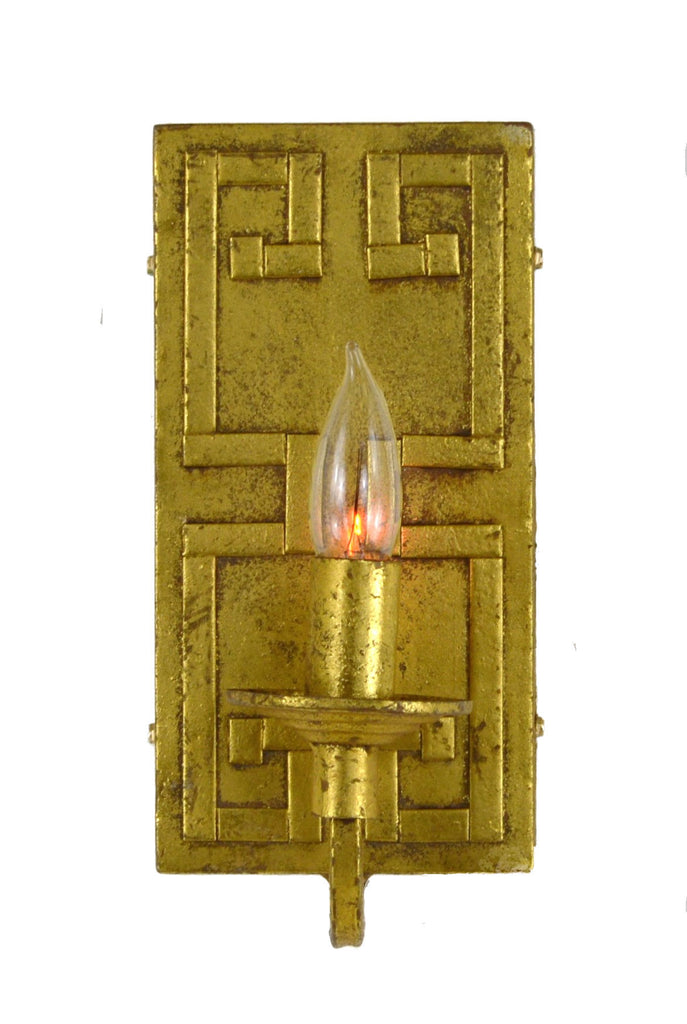 Gold Greek Key Motif Sconce - CENTURIA